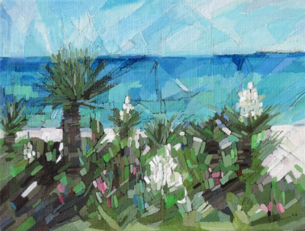 Paintings of Beach Views done in a natural cubism - by E. Henenr